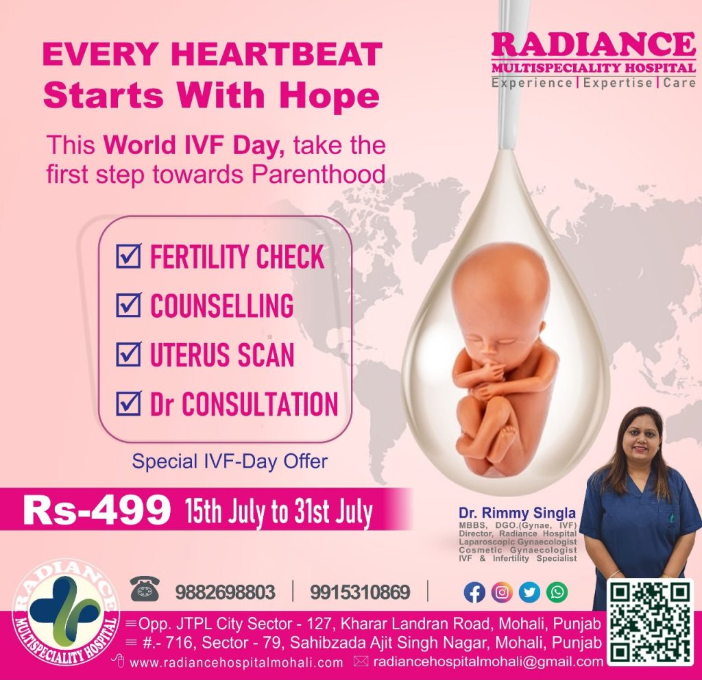 World IVF Day Offers at Radiance Hospital Mohali